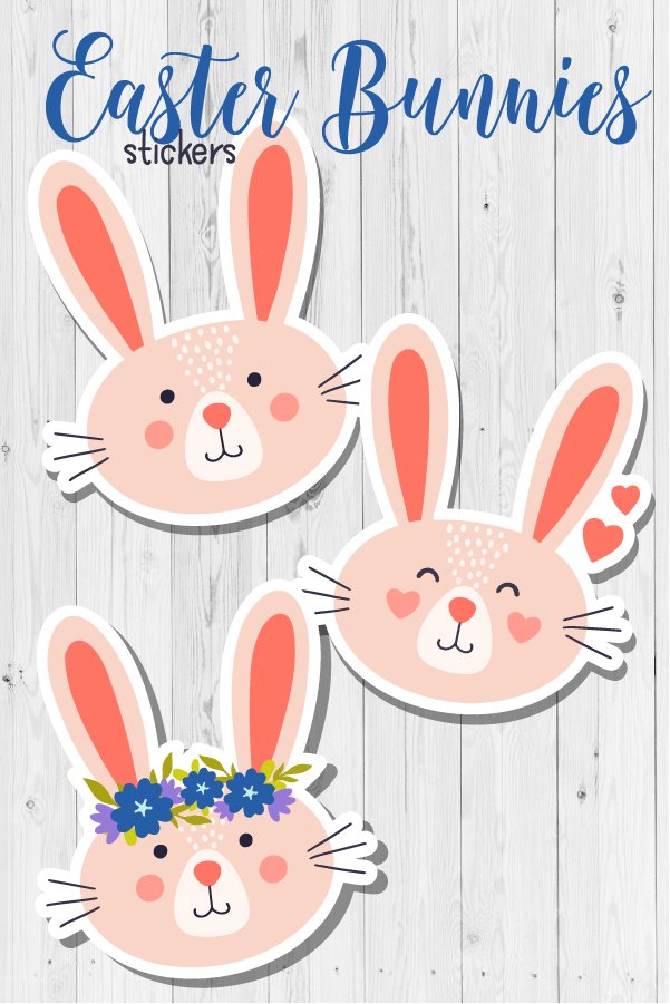 Easter Bunnies - Printable Stickers