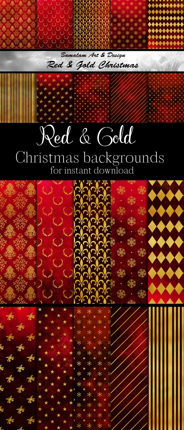 Red & Gold Christmas Papers