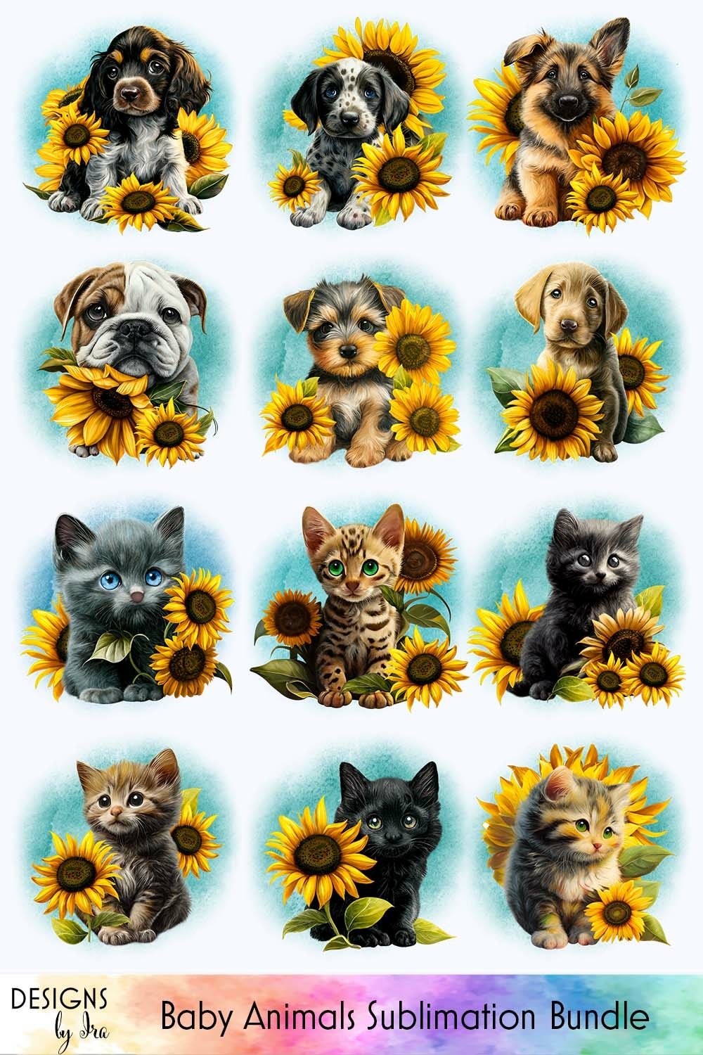 Adorable Puppies & Kittens Sublimation Bundle | Baby Animals