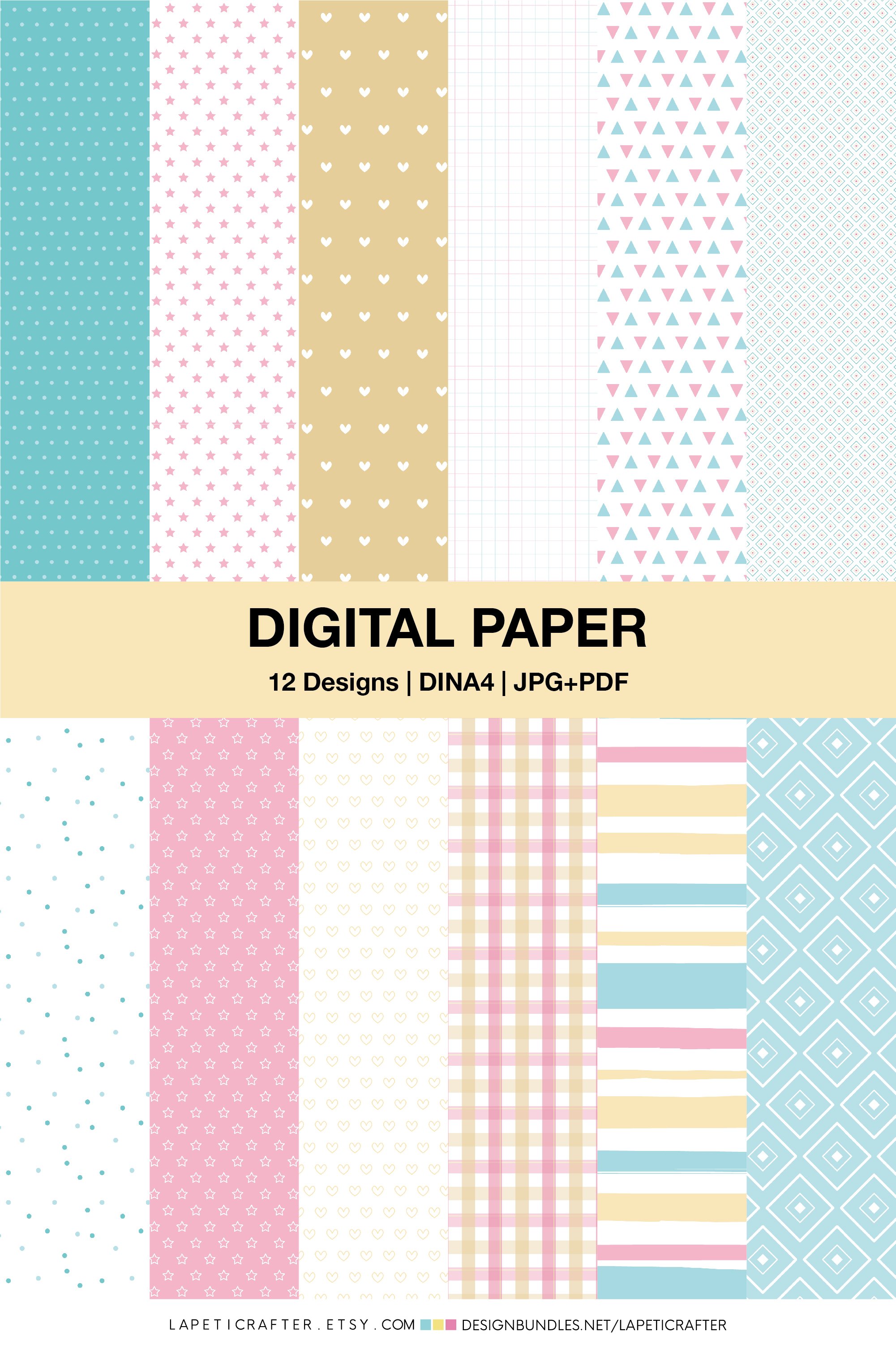 Digital Scrapbooking Pattern Pack