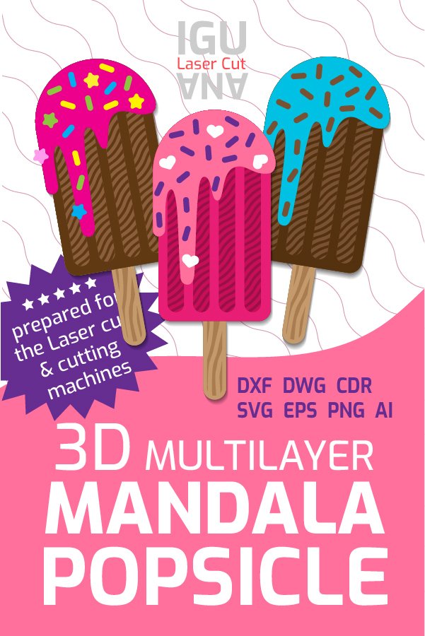 3D layered Popsicle Mandala SVG Ice pop SVG Summer ice cream