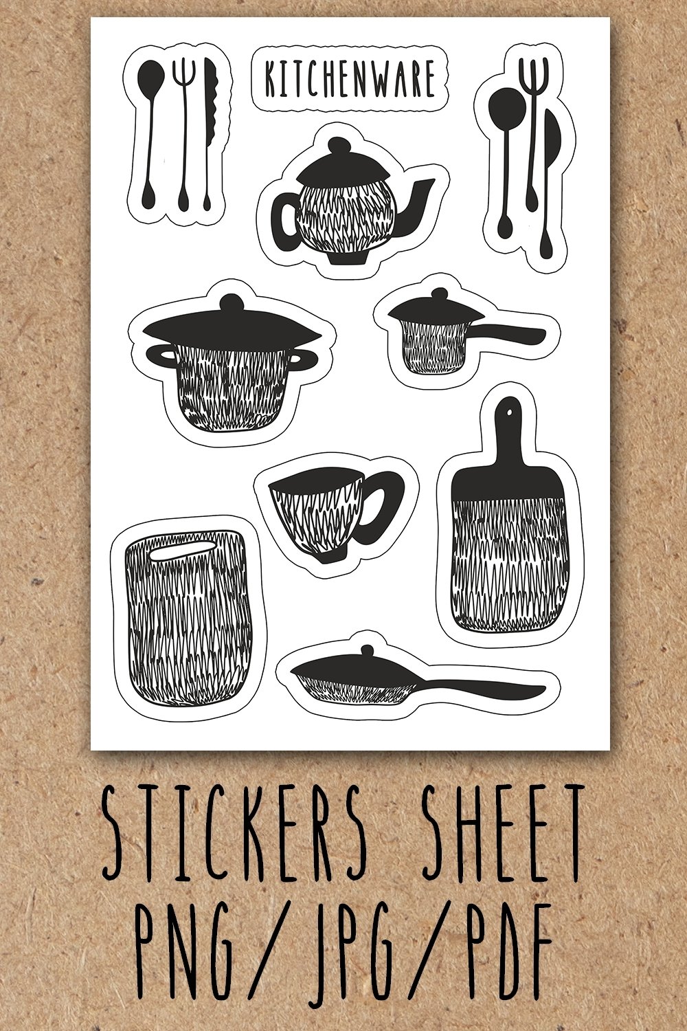 kitchenware stickers sheet