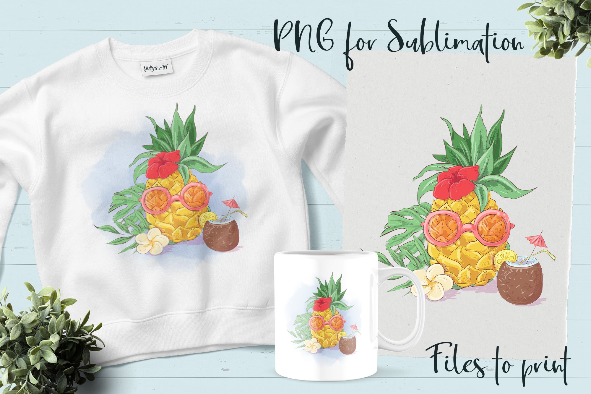 Summer sublimation. Design for printing. (1555475)