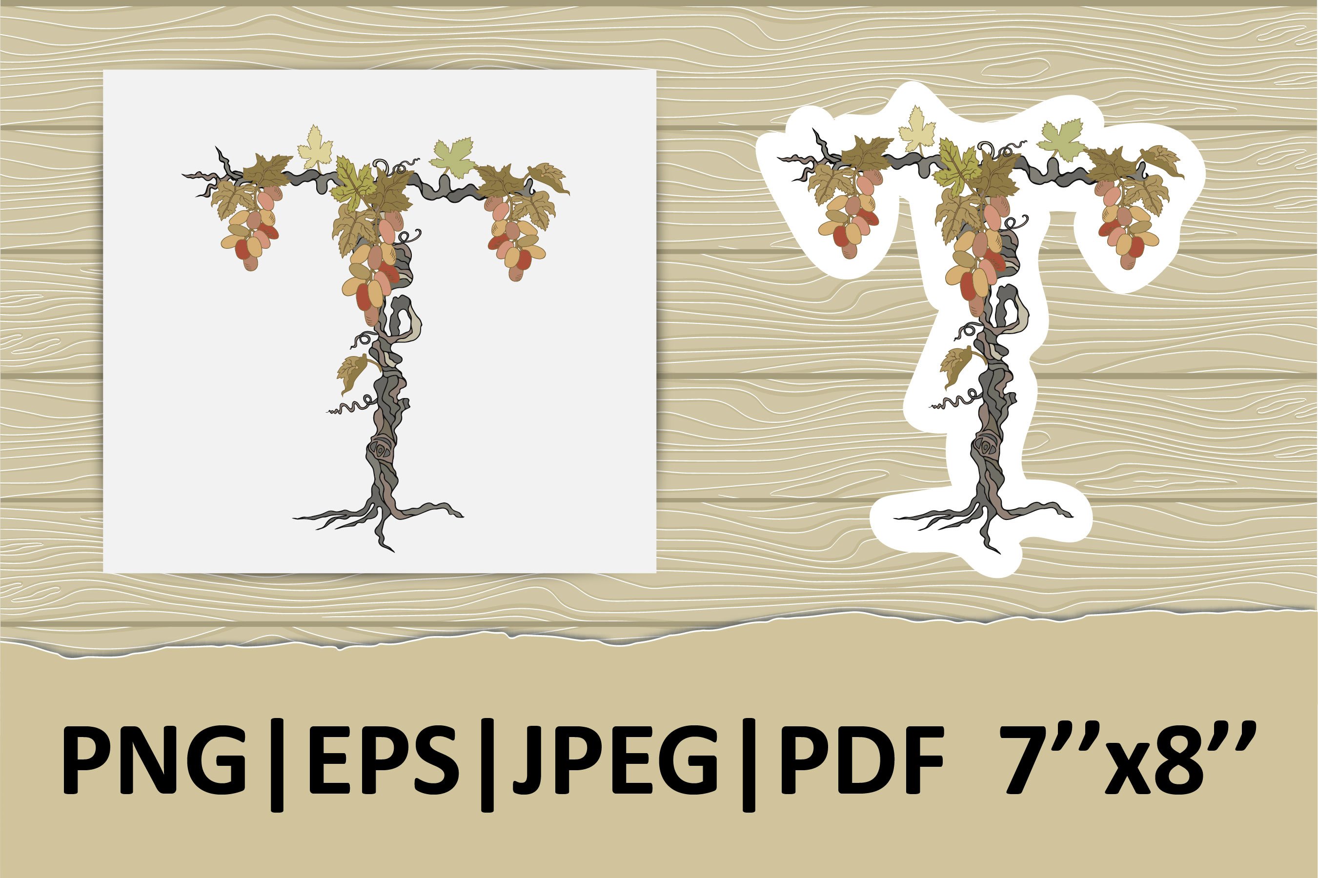 Letter T, monogram T printable, monogram T sticker.