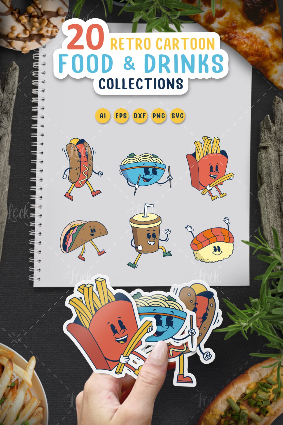 Get a Taste of Nostalgia with our Cartoon Food and Drink Set