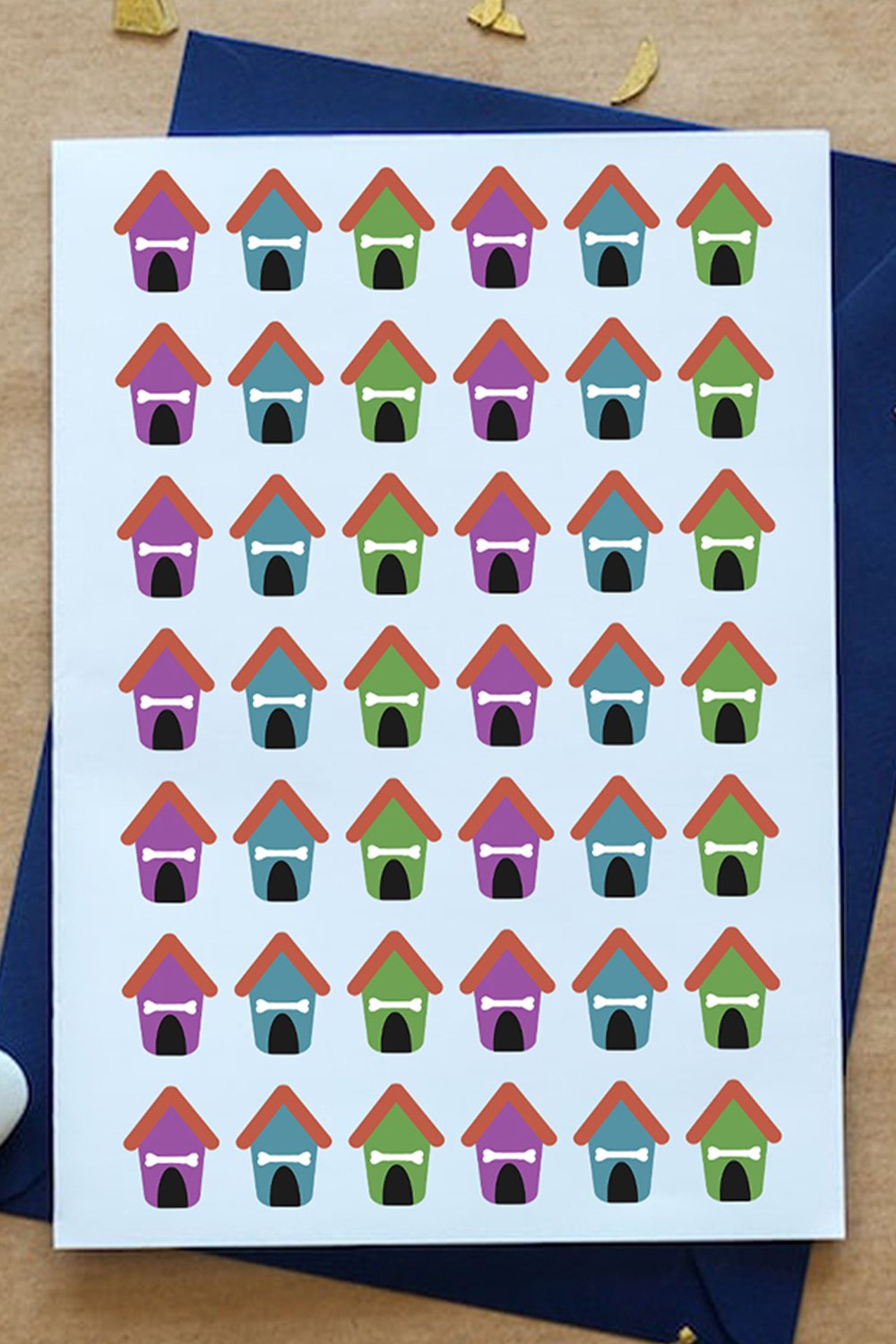 Dog house symbol sticker sheet priniting paper signs for cri