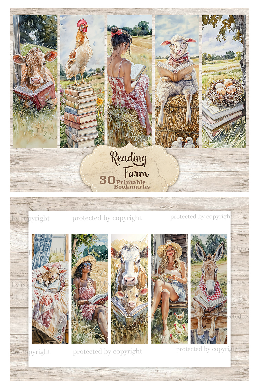 Reading Farm Animals Bookmarks | Summer Reading Accessories