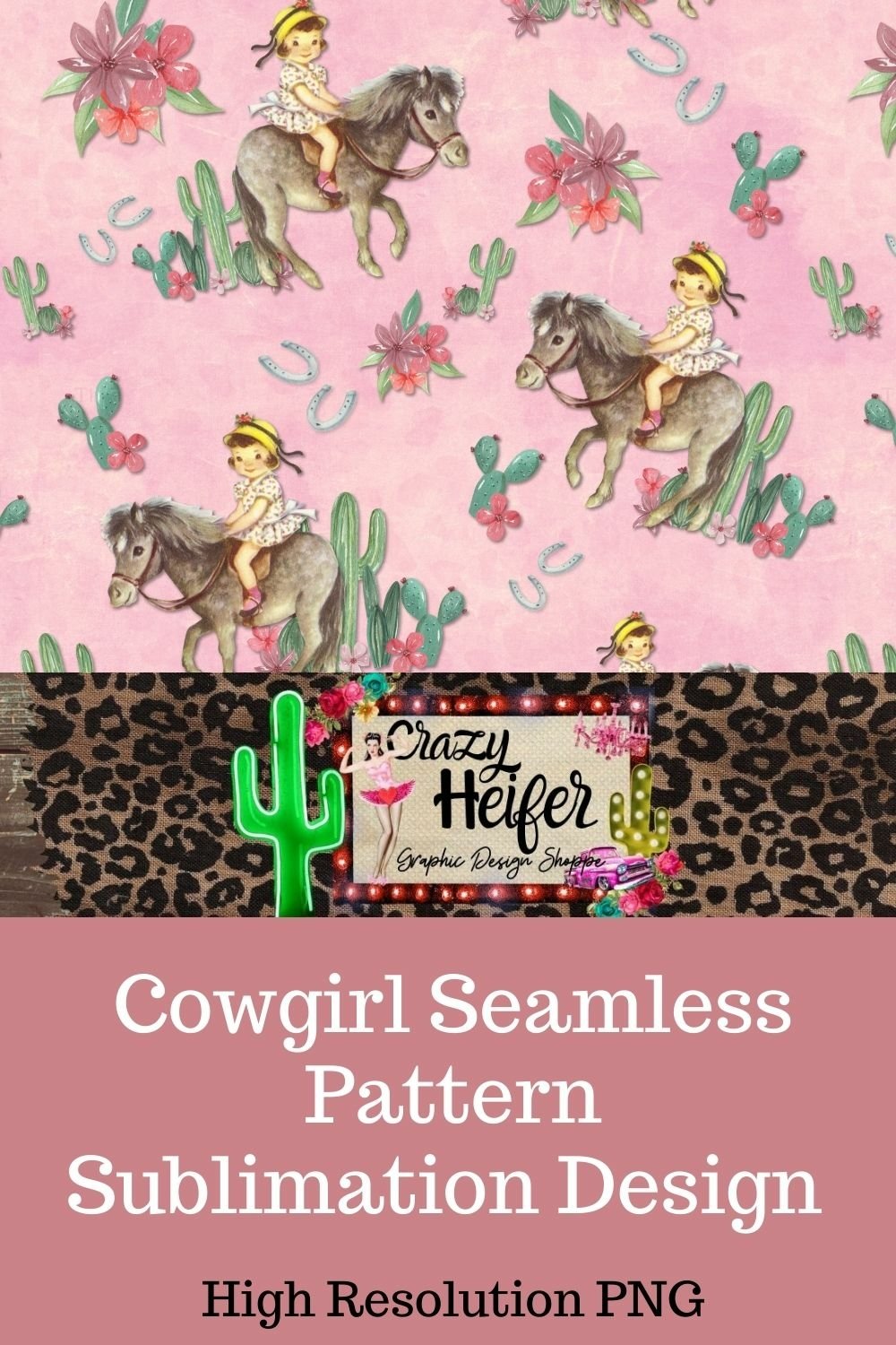 Cowgirl Seamless Pattern | Western Seamless design file