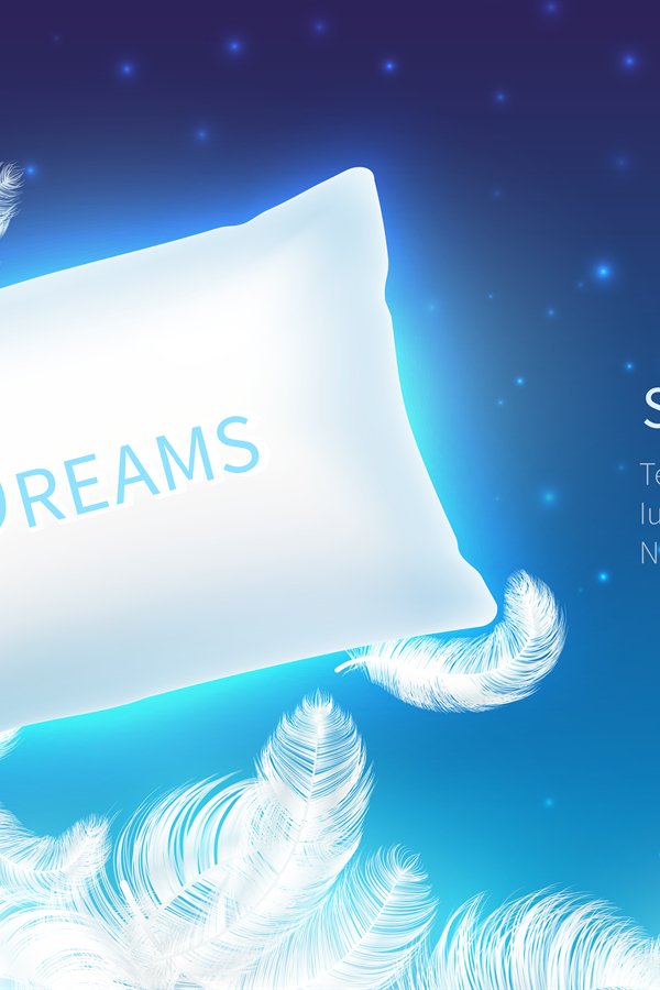 Realistic sleep concept. Soft sleep pillow with (972116)