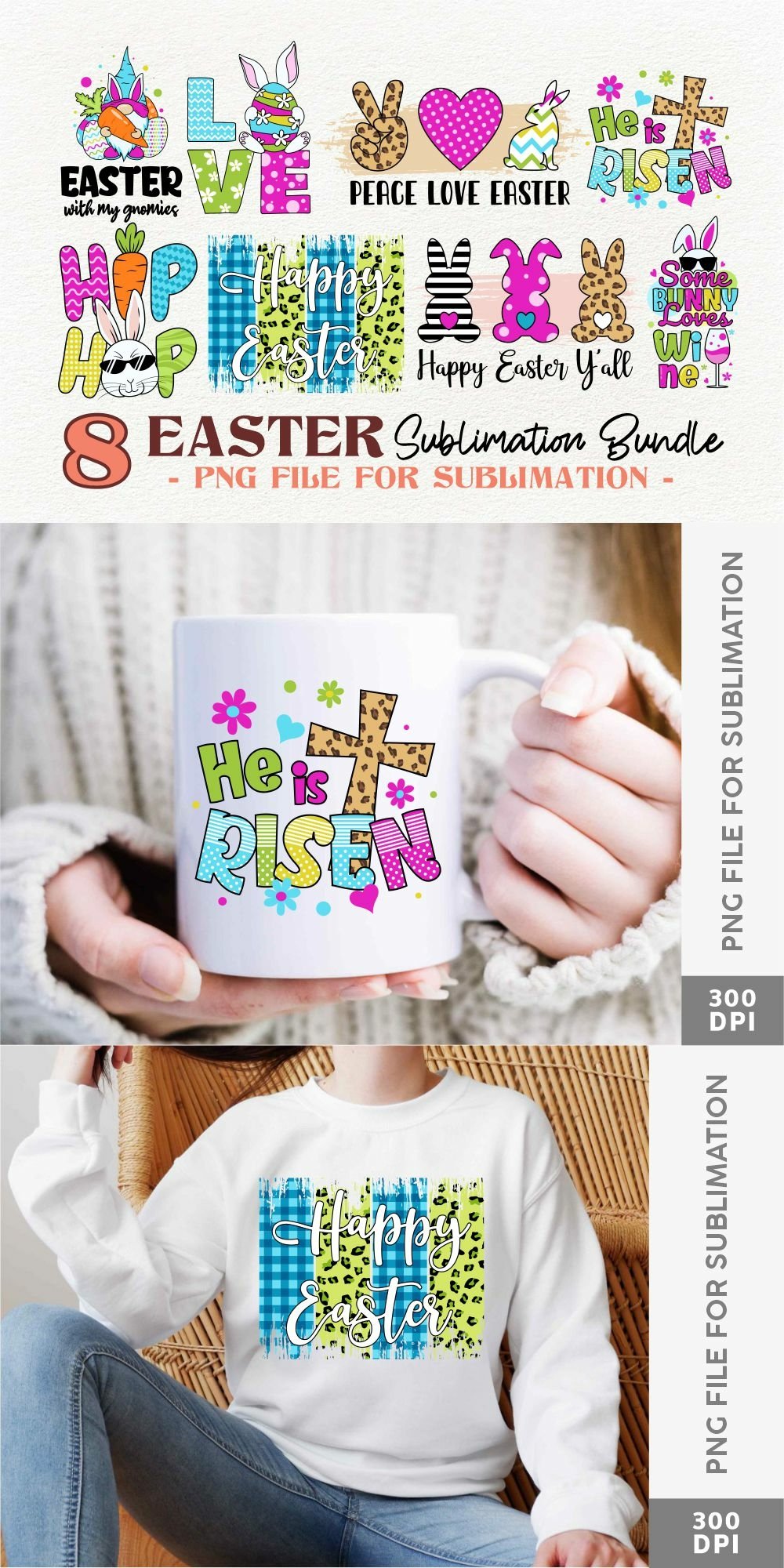 Easter Sublimation PNG Bundle (2396540)