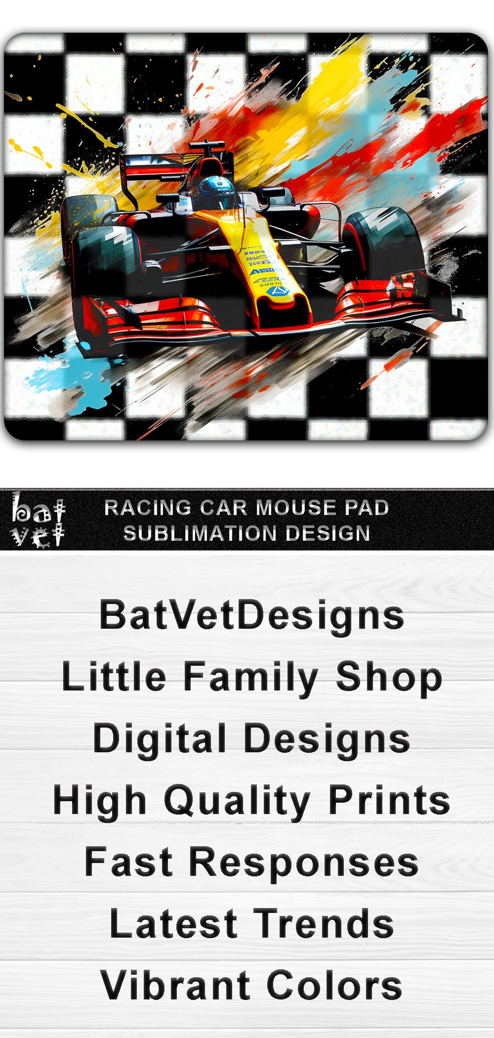 Car Racing Mouse Pad Sublimation | Race Car Mouse Pad Print