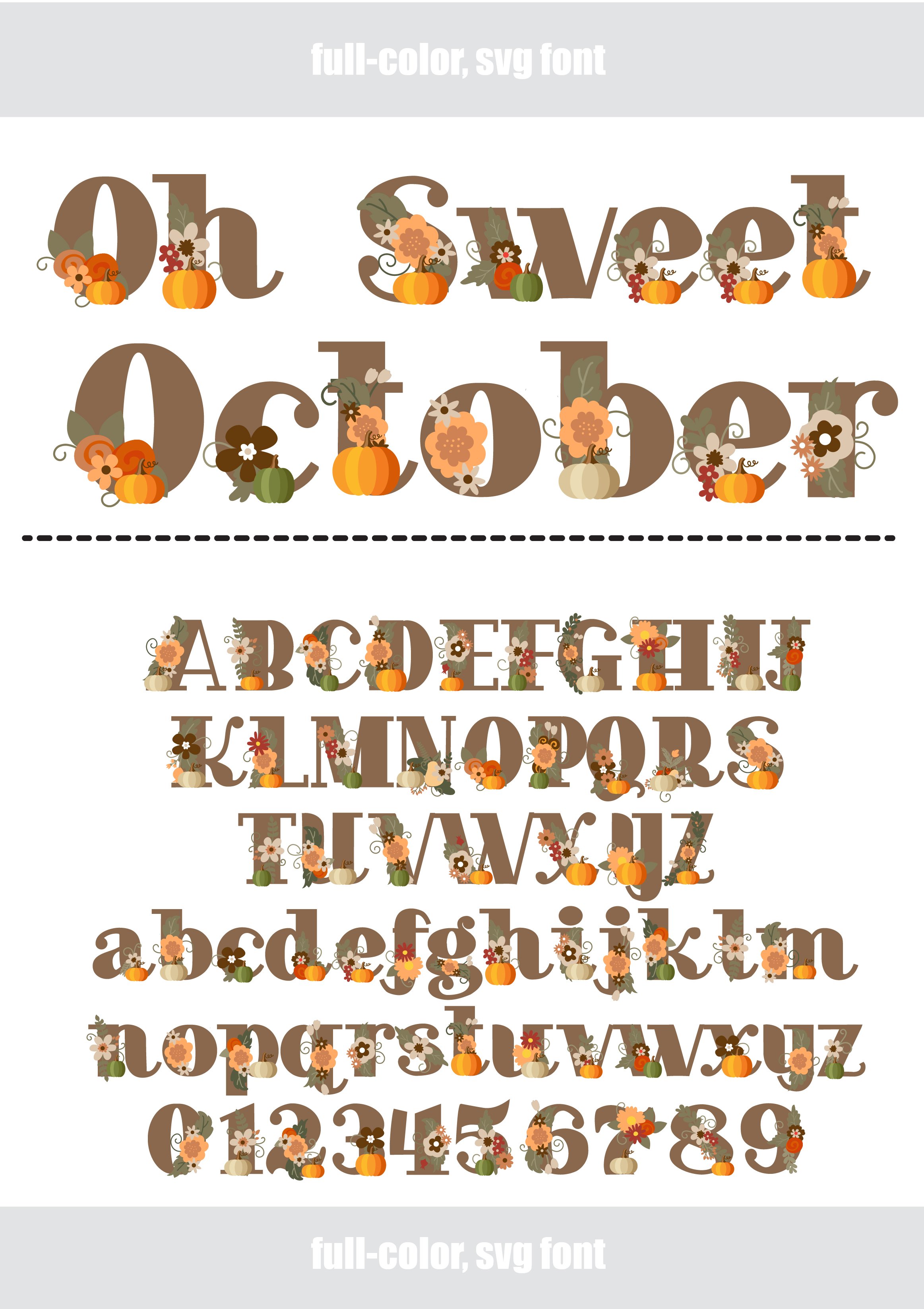 Full Color SVG Font great for autumn