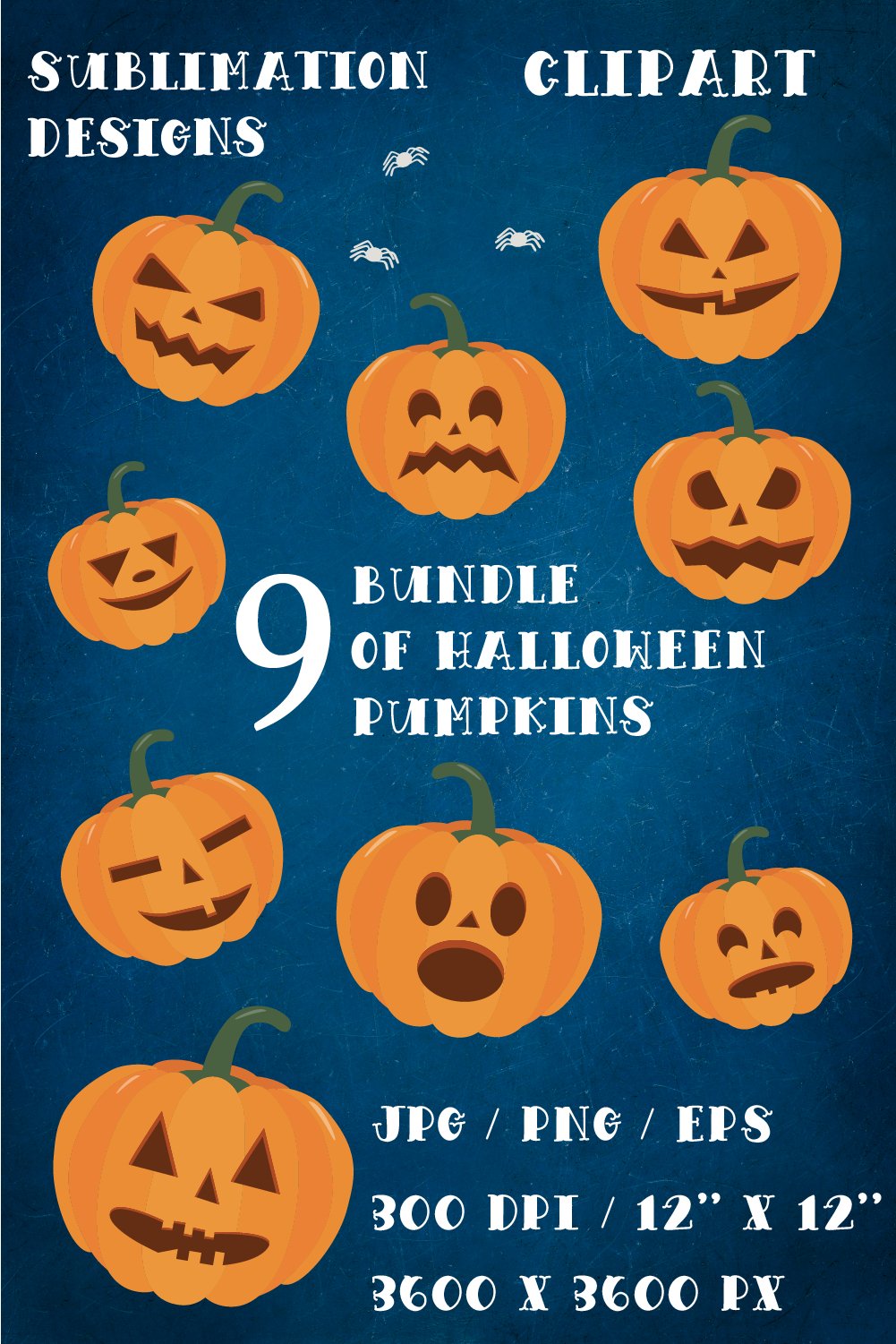 Halloween bundle. Pumpkins bundle. Pumpkin with faces.