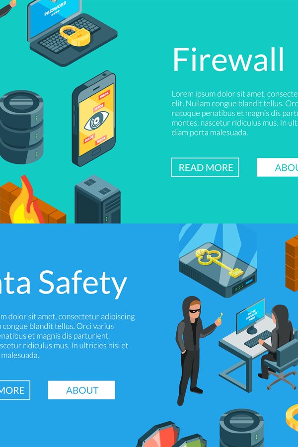 Vector isometric data and computer safety icons (873401)