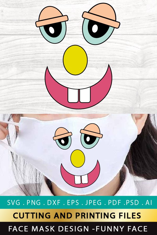 Mask SVG PNG EPS DXF Funny Face Mask SVG Funny Mask Design