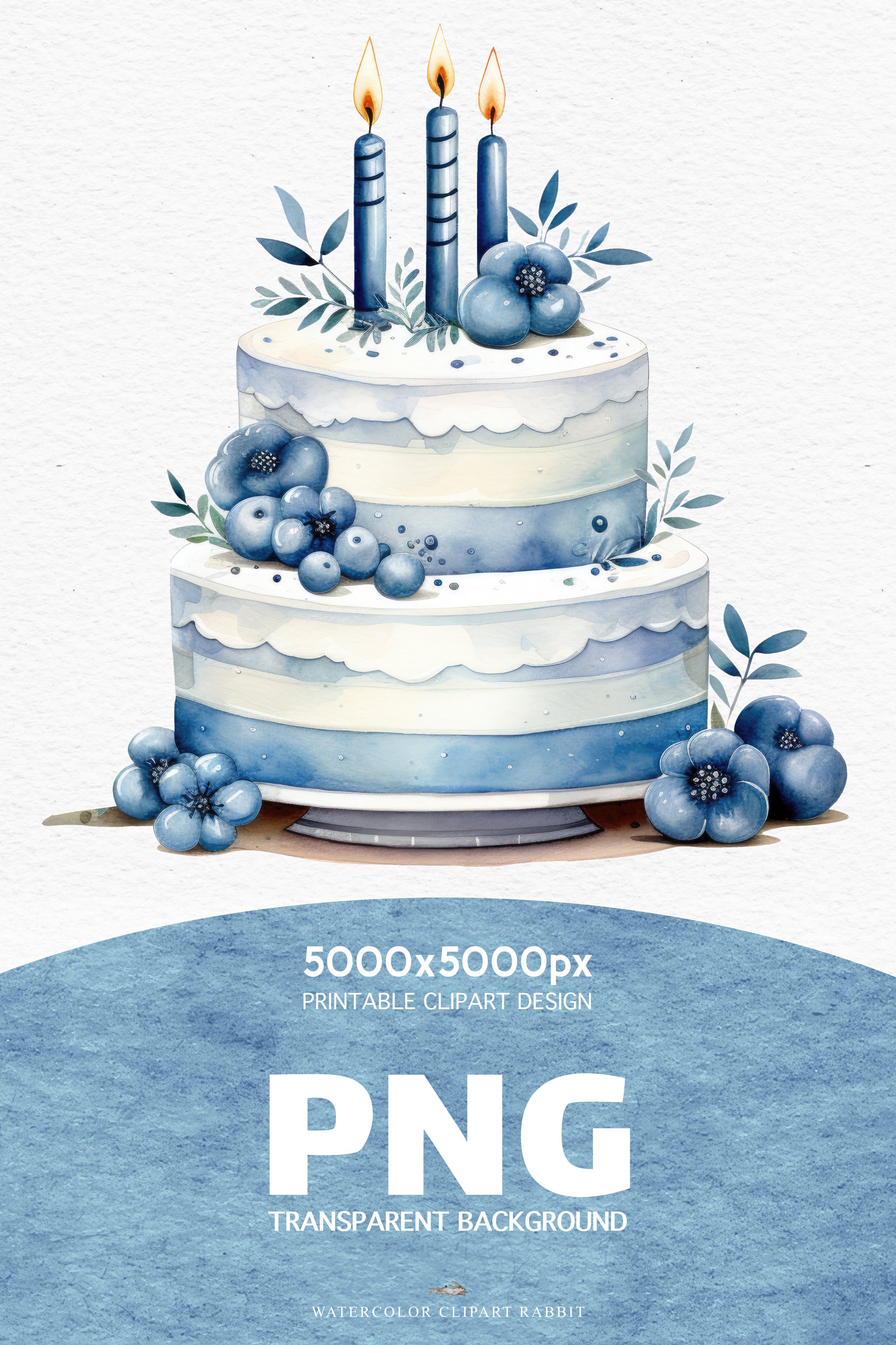 Blue Birthday Cake Clipart Bakery Food Sweets Boy Party PNG