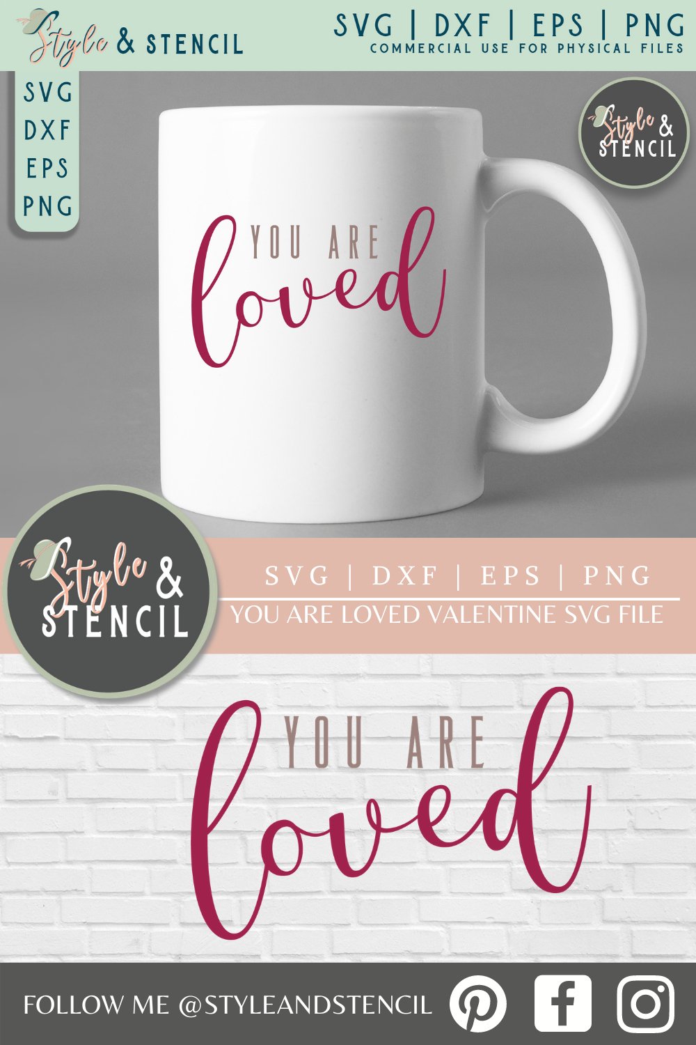 Valentine You are Loved SVG - PNG, DXF, EPS, SVG, Cut File