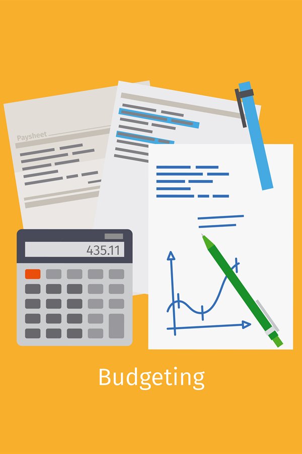 Budgeting cartoon style illustration