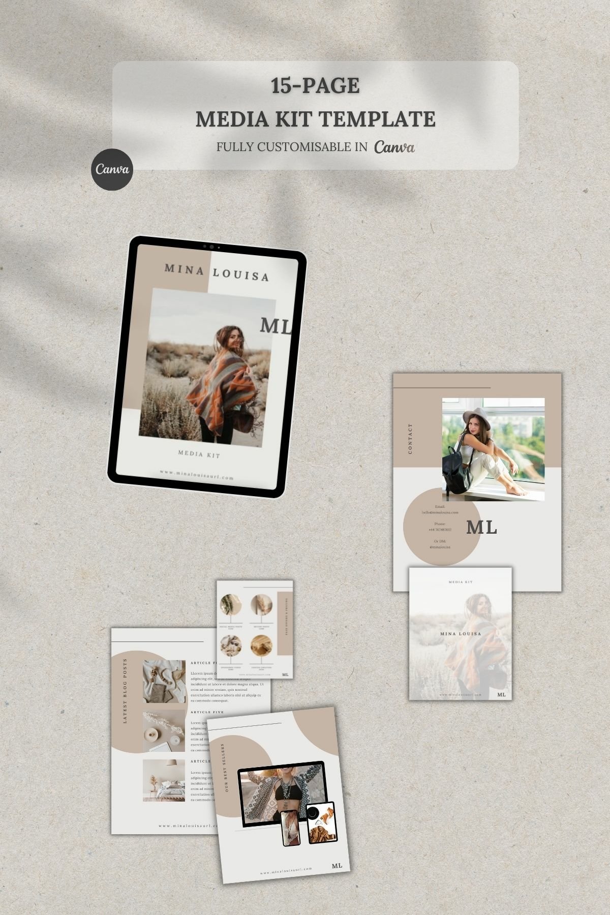 15-Page Brand Media Kit Template for business owners