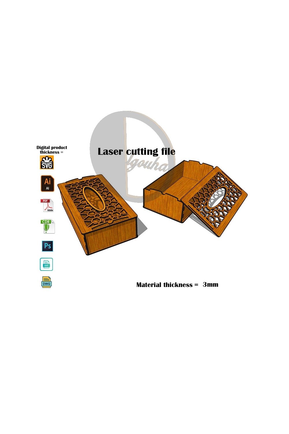 Tissue box SVG 3mm - Laser cutting file