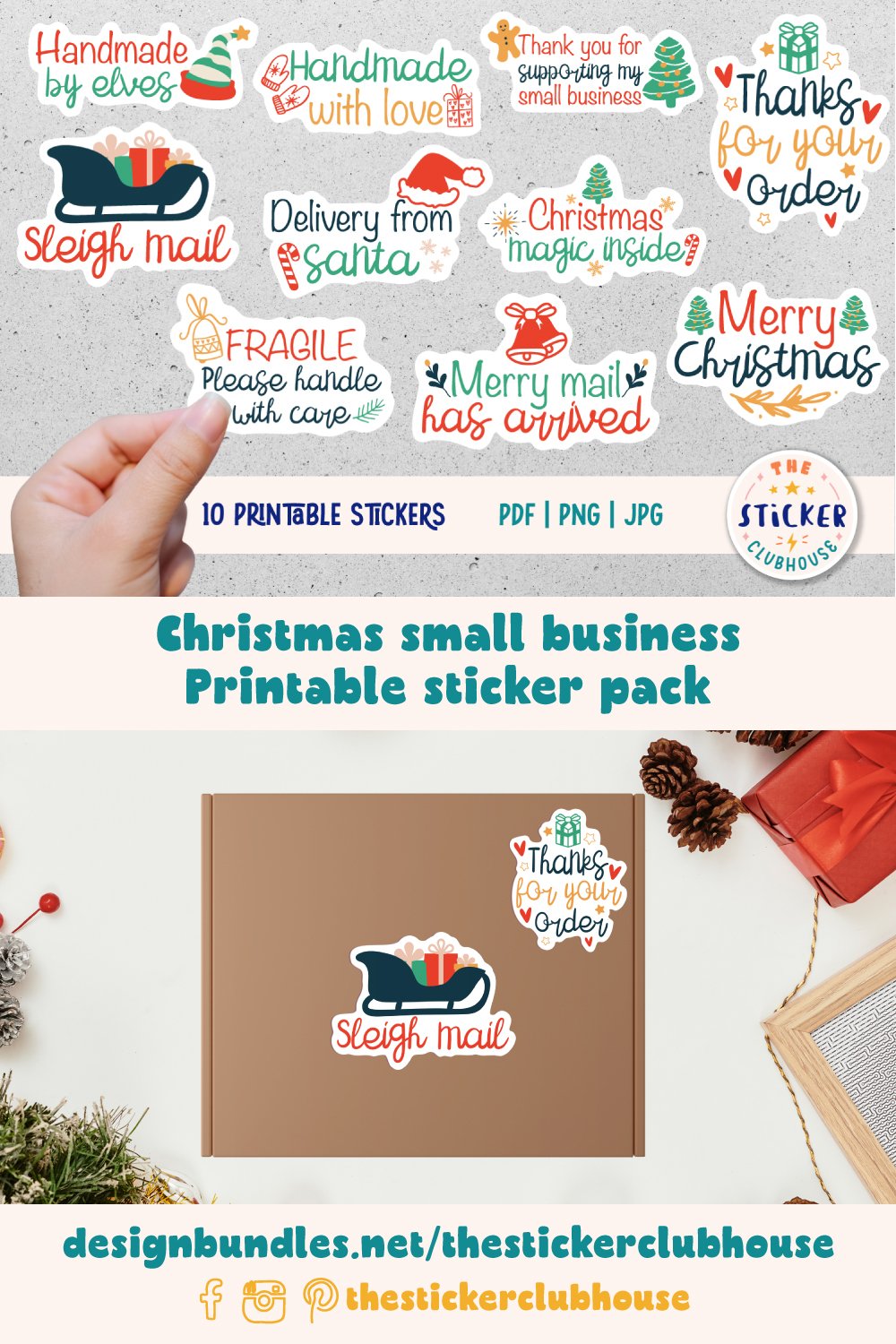 Christmas packaging stickers | Shop owner Christmas stickers
