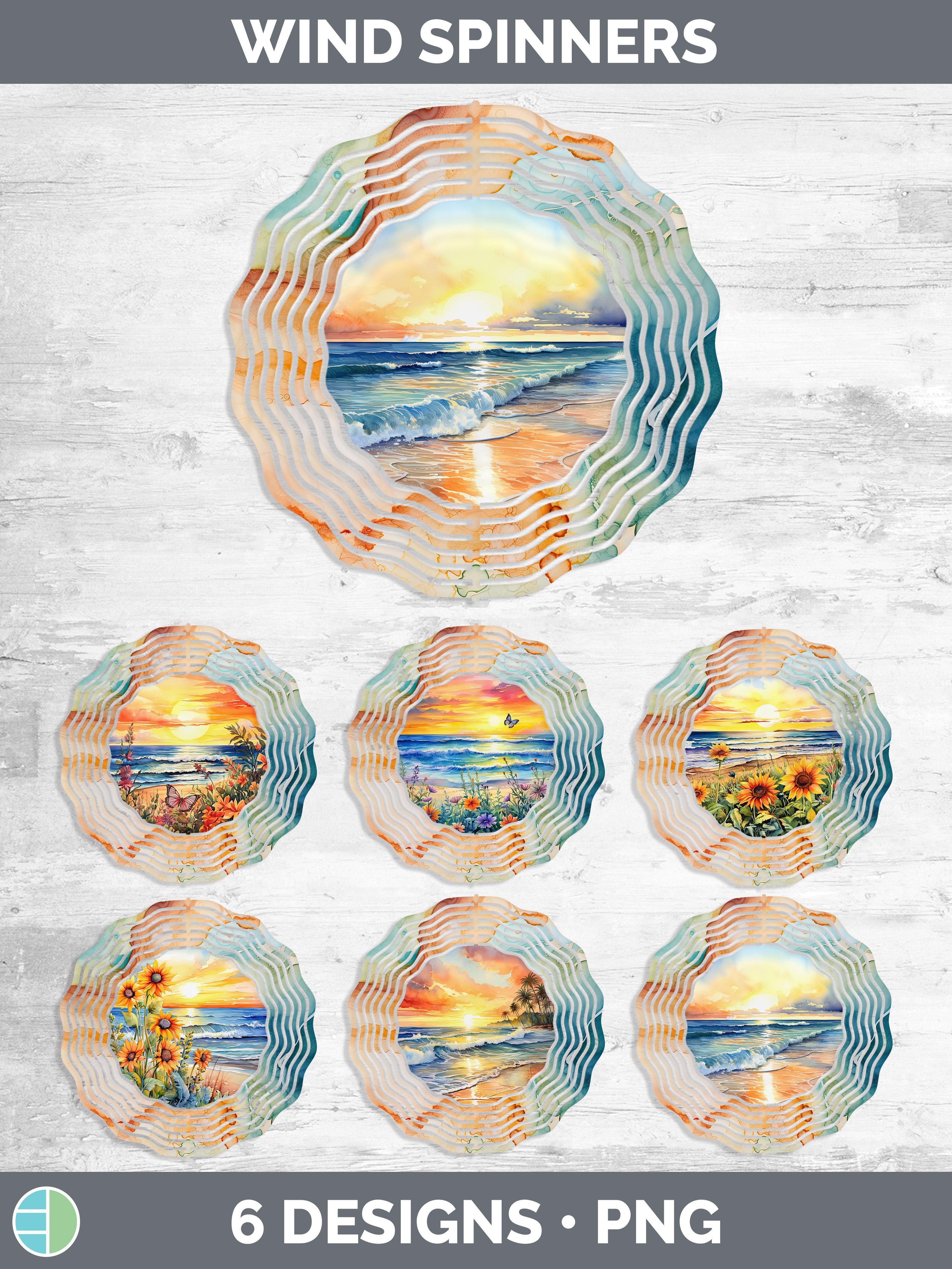 Pretty Beach Wind Spinner | Bundle Spinner Designs