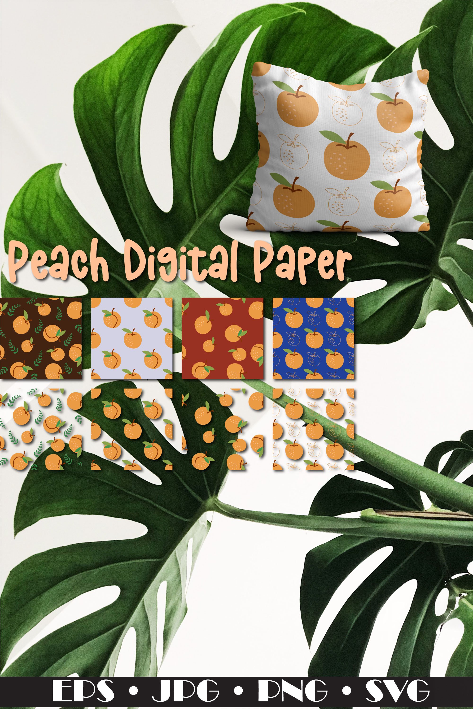 Peach Digital Paper, Seamless Patterns