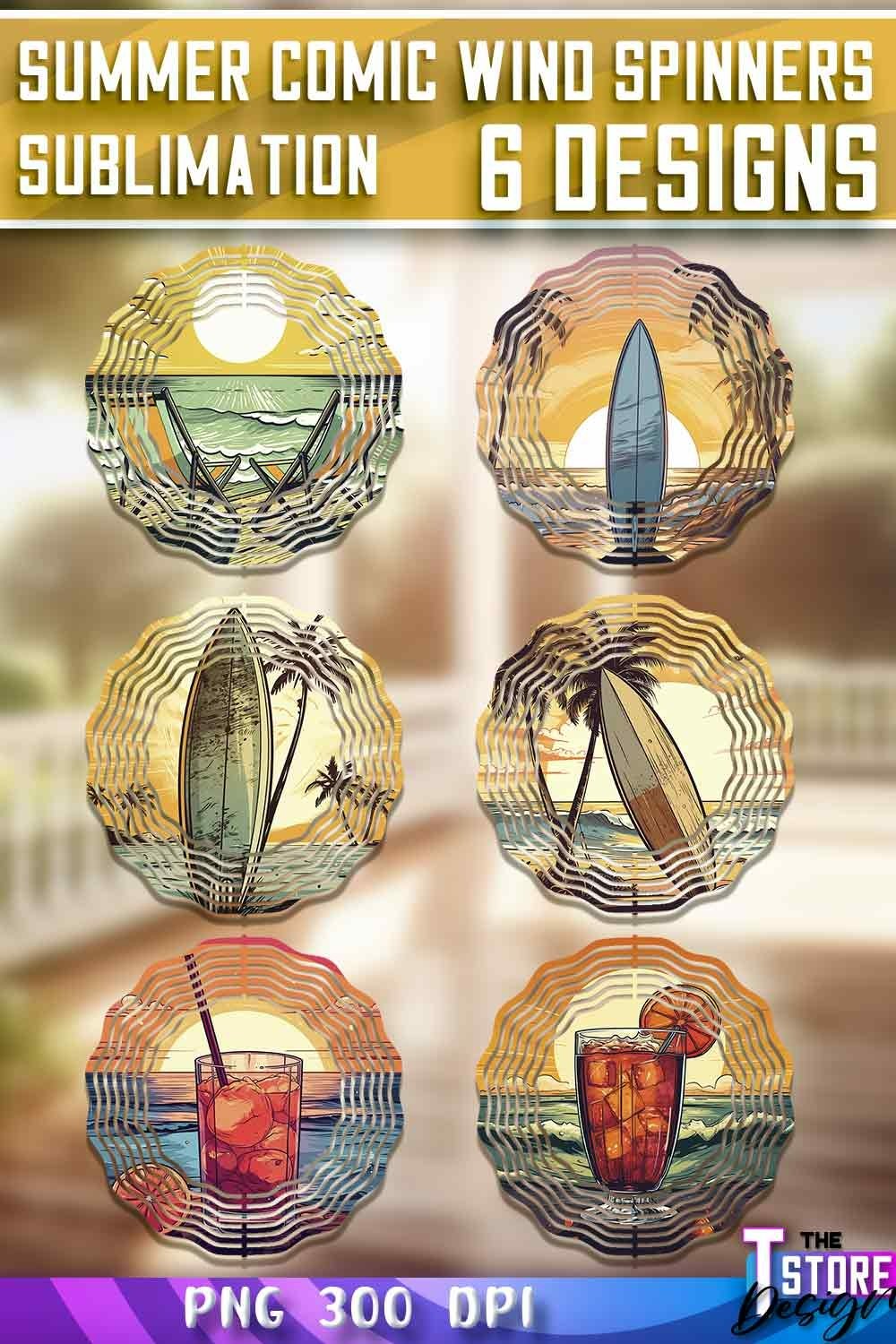 Summer Comic Wind Spinners Sublimation | PNG (2889999)