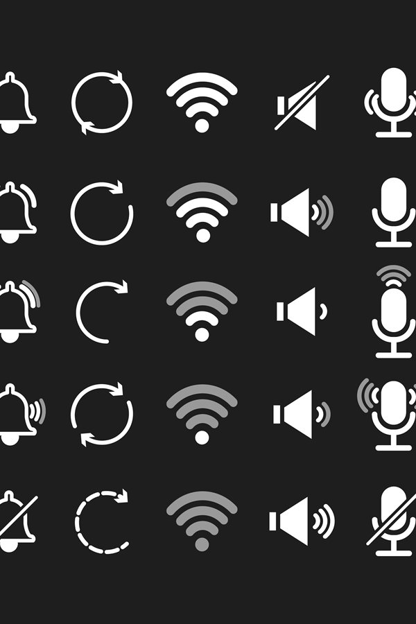 Mobile phone interface icons