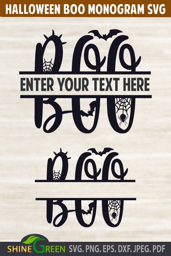 Halloween Monogram Frame SVG - Boo