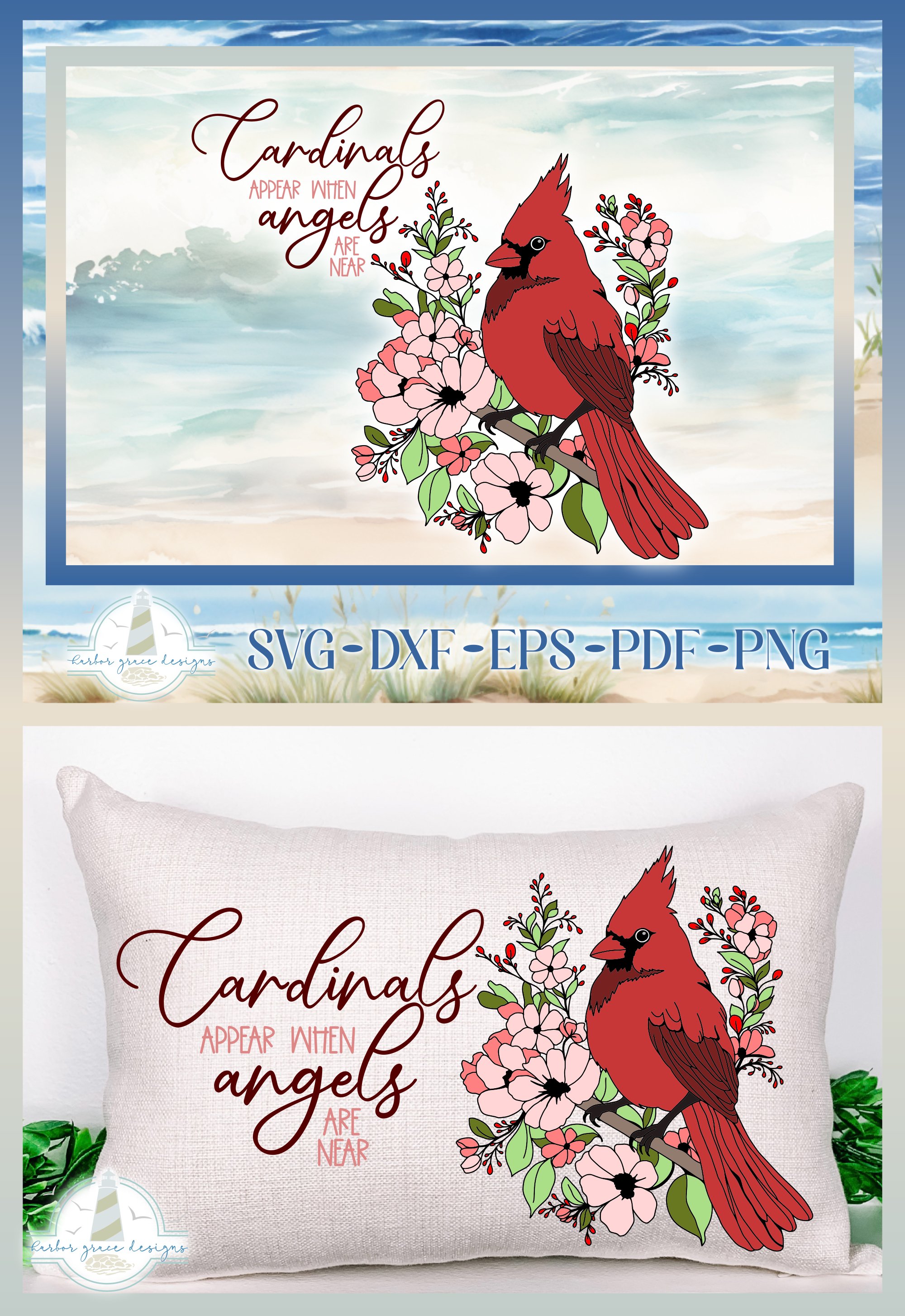 Cardinal Memorial Quote SVG Bundle - Christmas Cardinal SVG