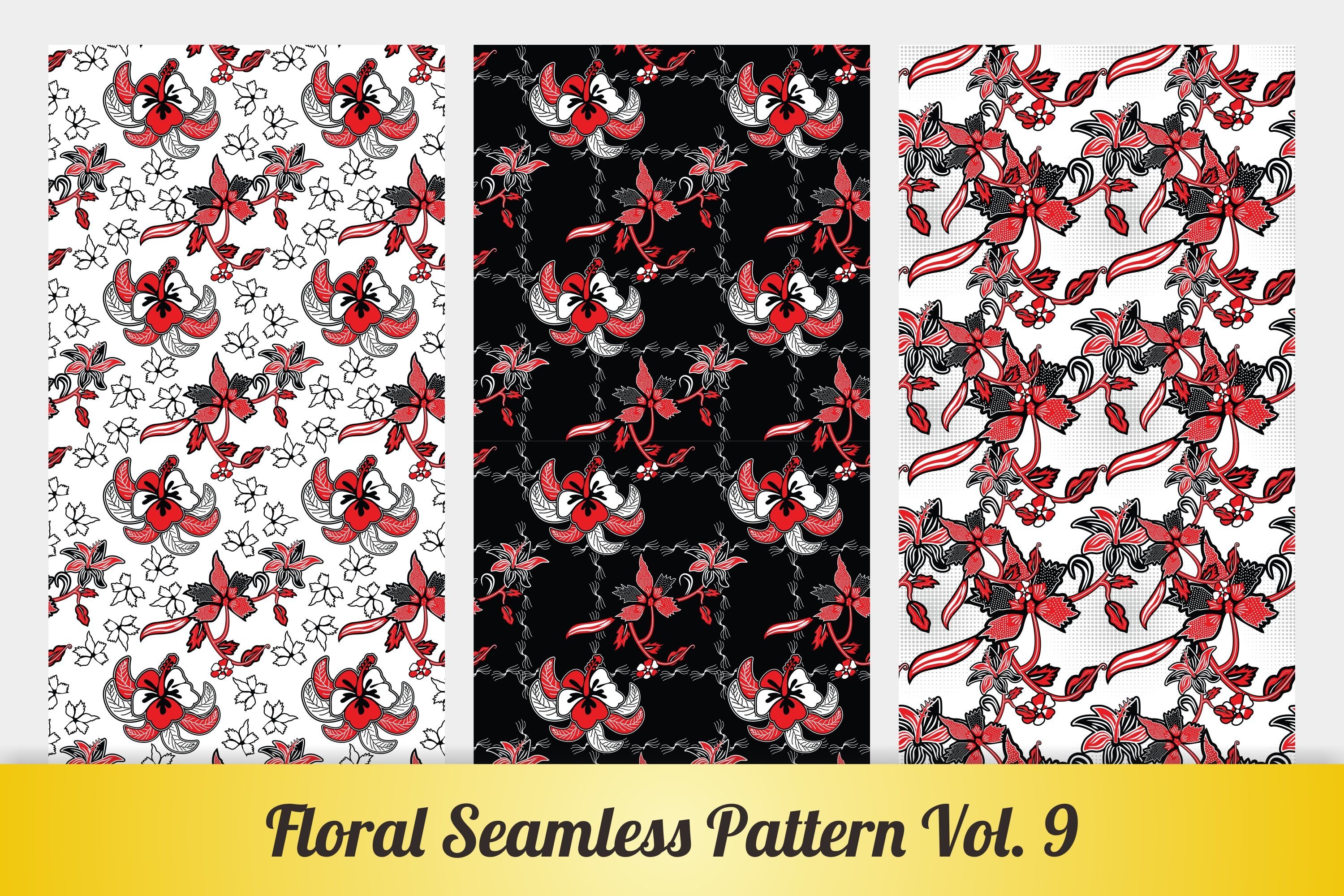 Set Of Floral Seamless Pattern Vol. 9