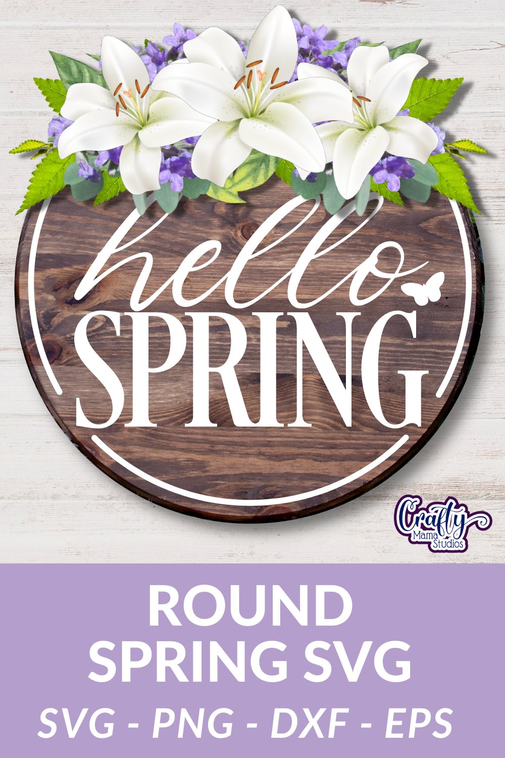 Hello Spring Svg | Round Spring Sign | Spring Door Sign
