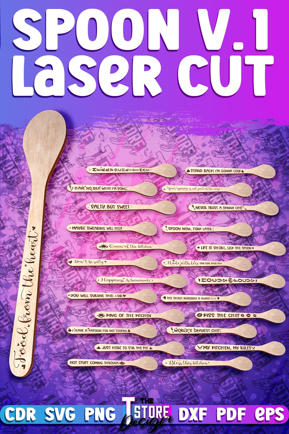 Spoon Laser Cut SVG Design | Kitchen SVG Design | (2922609)