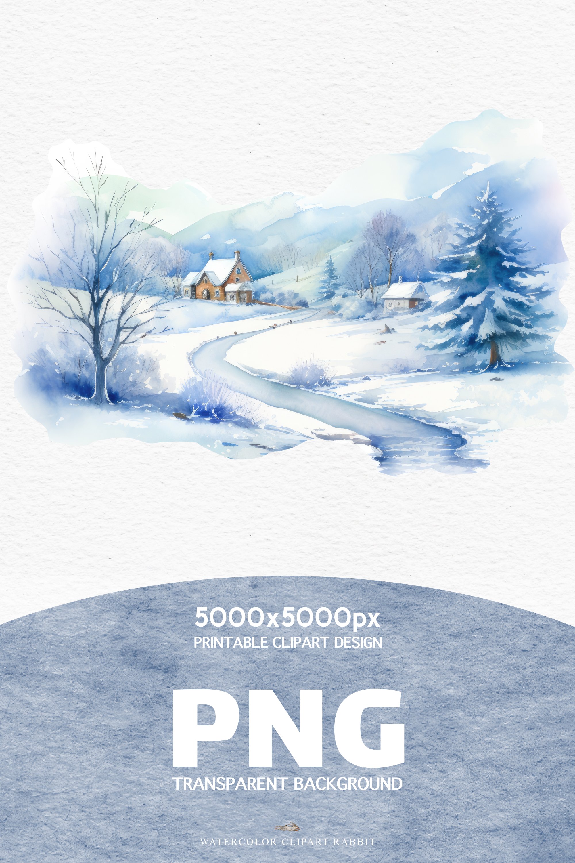 Christmas Winter Forest Snow Landscape Clipart Holiday PNG