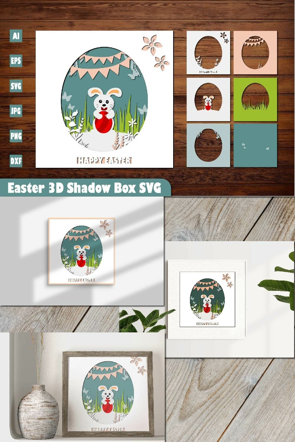 Easter 3D Shadow Box SVG (1811486)