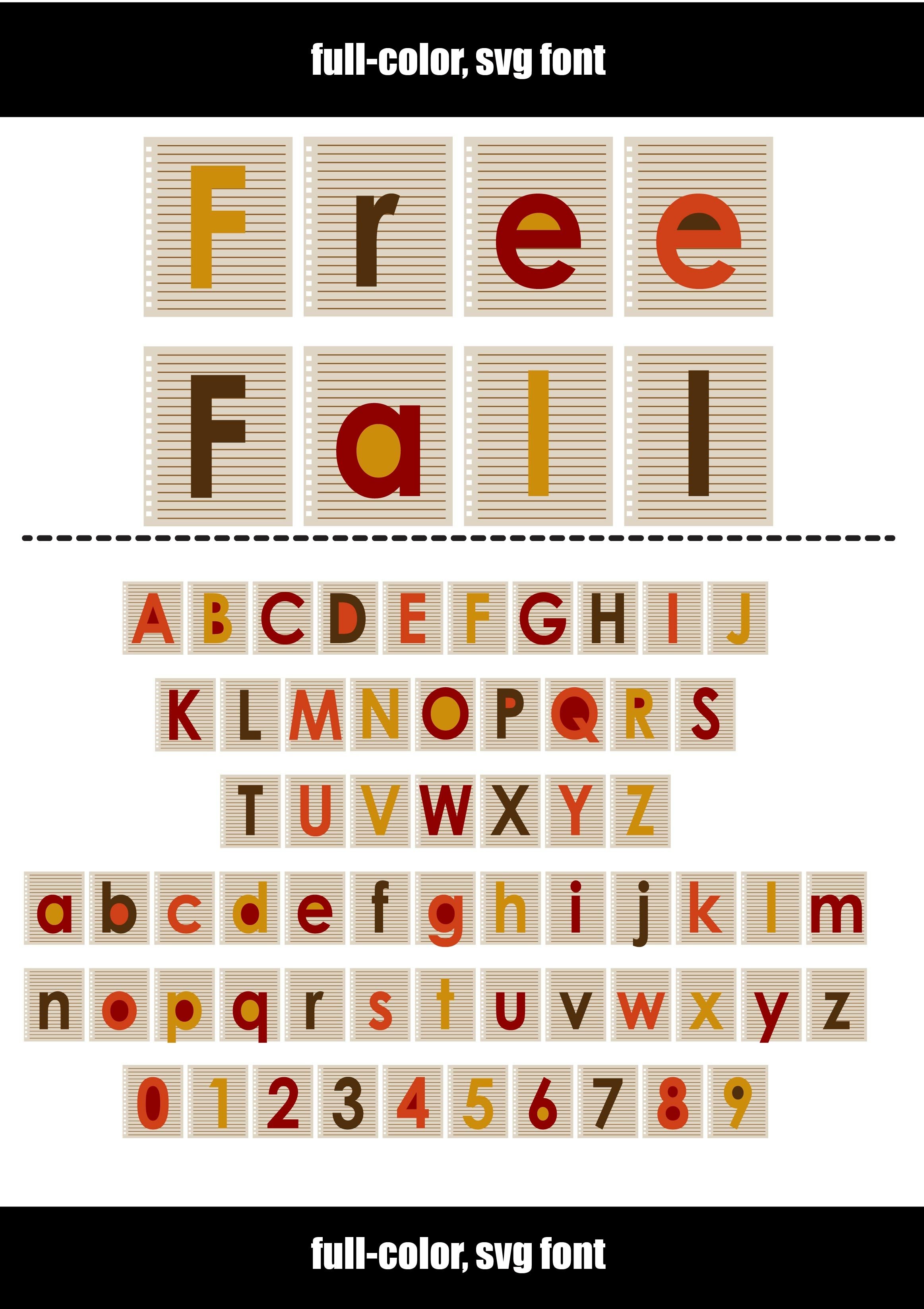 Autumn Themed Full Color SVG Font