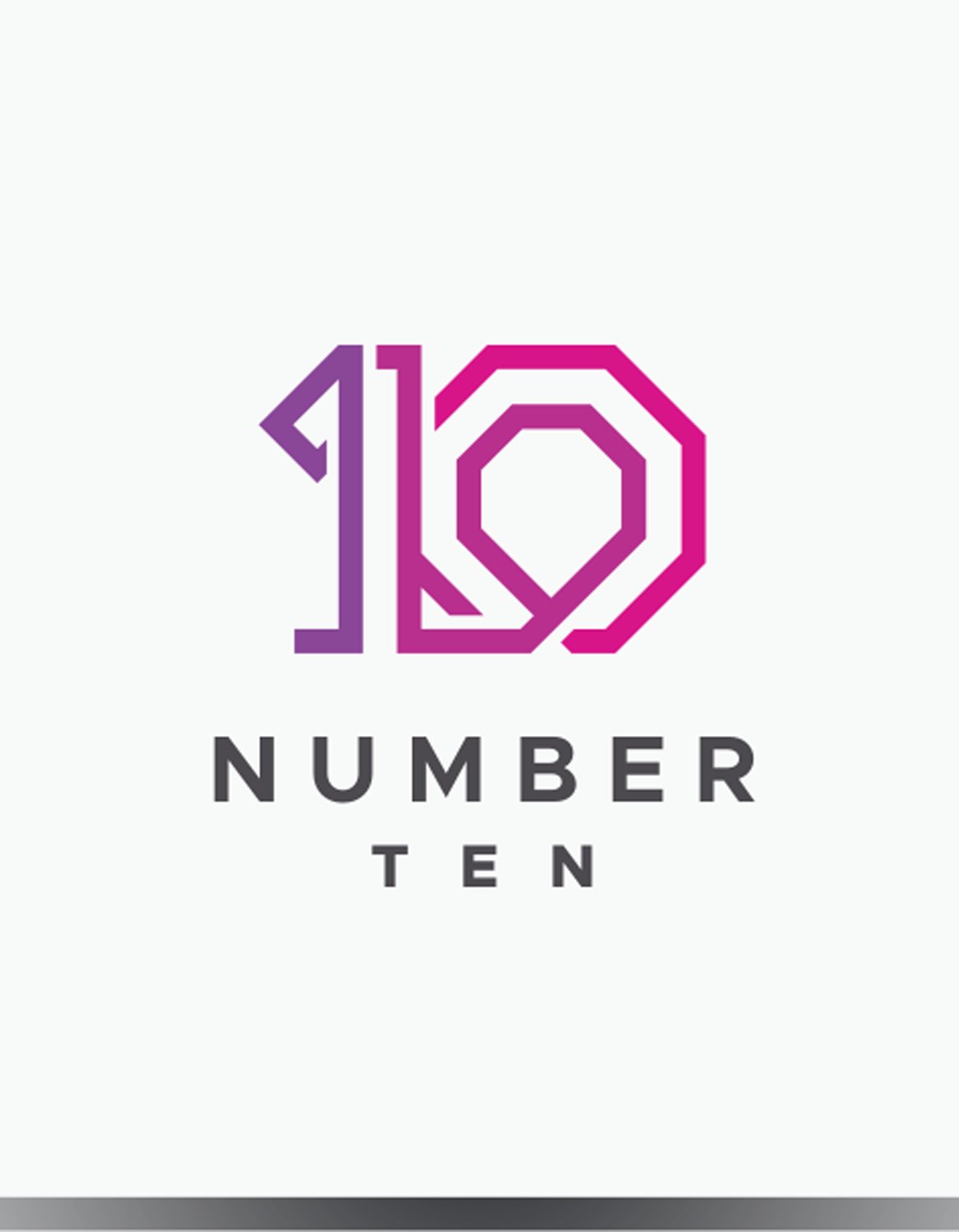 Number 10 Ten vector logo design template
