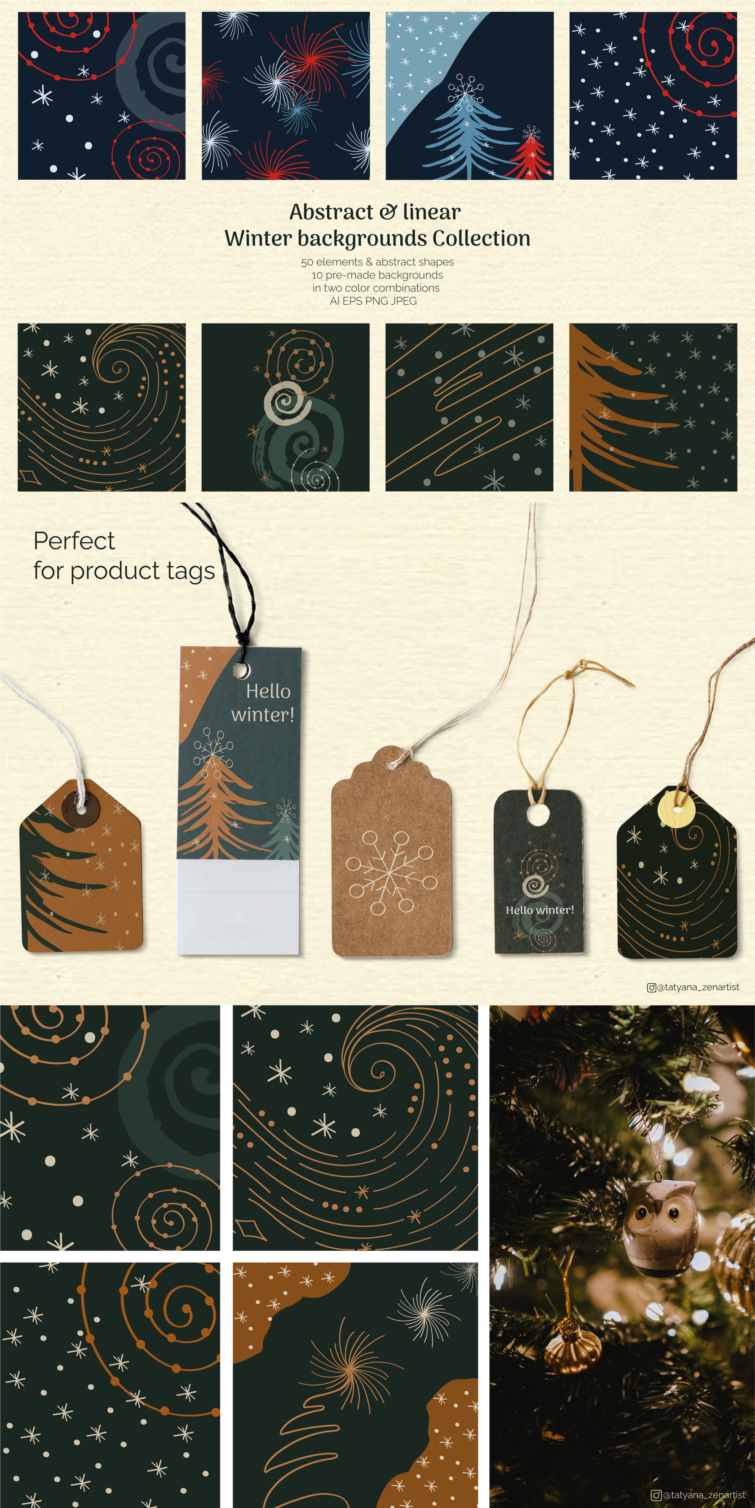 Abstract Linear Winter Background Collection