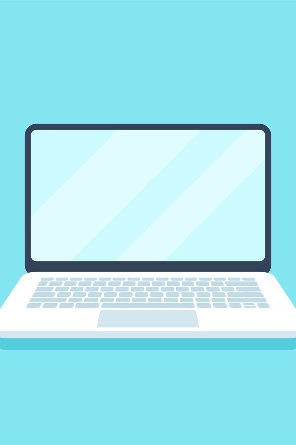 Flat laptop computer. Mobile pc device, business laptops for
