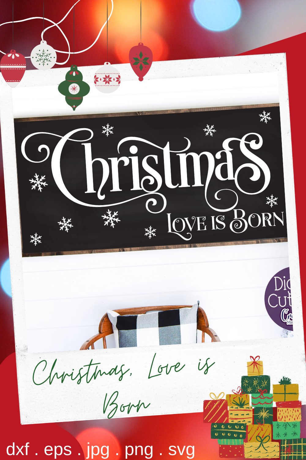 Christmas Love Is Born Christian Farmhouse Sign Svg