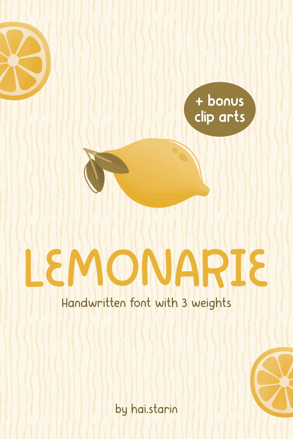 Lemonarie - Handwritten Font with 3 Weights & Bonus Clip Art