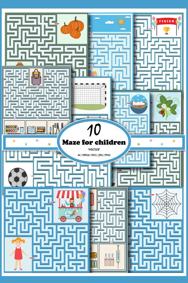 Children's mazes set 1