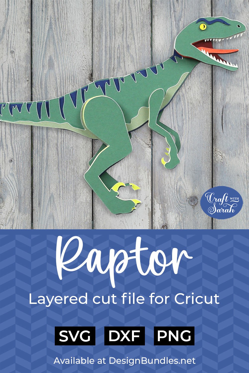 Raptor SVG | Layered Velociraptor Dinosaur Cutting File