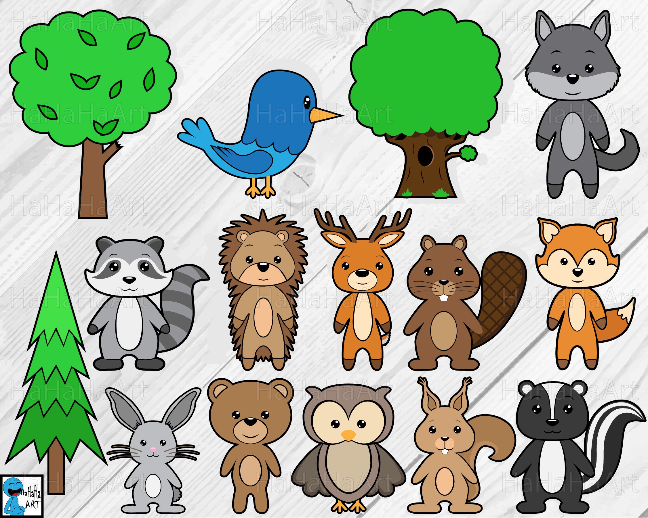 Forest Animals Designs - Clip art / Cutting Files (1060775)