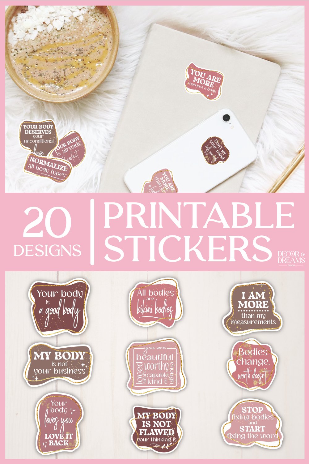 Body Positivity Sticker Bundle | Motivational Sticker Bundle