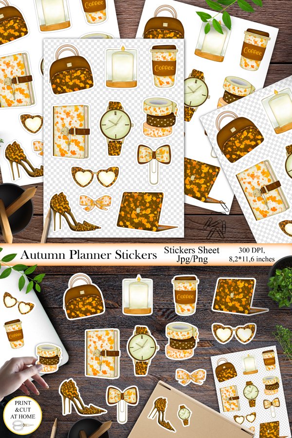 Autumn Planner Stickers Bundle png