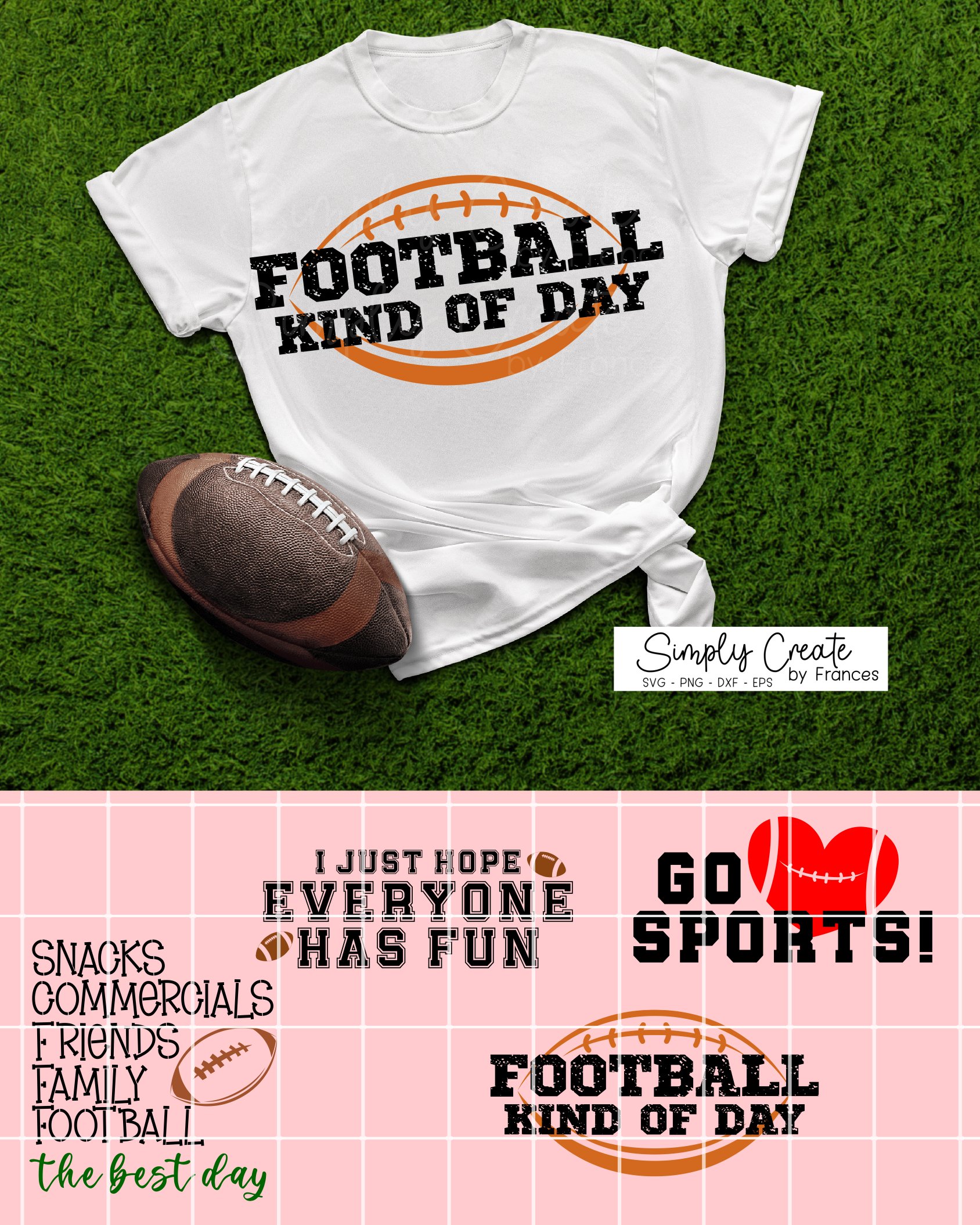Football Mini SVG Bundle, Funny Football SVGs, Game Day SVGs