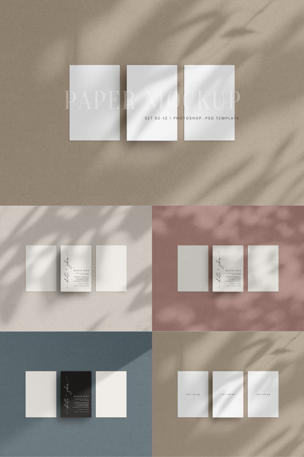 Vertical 2:3 Card Mockup | 120x180 mm Card Mockup Set | PSD
