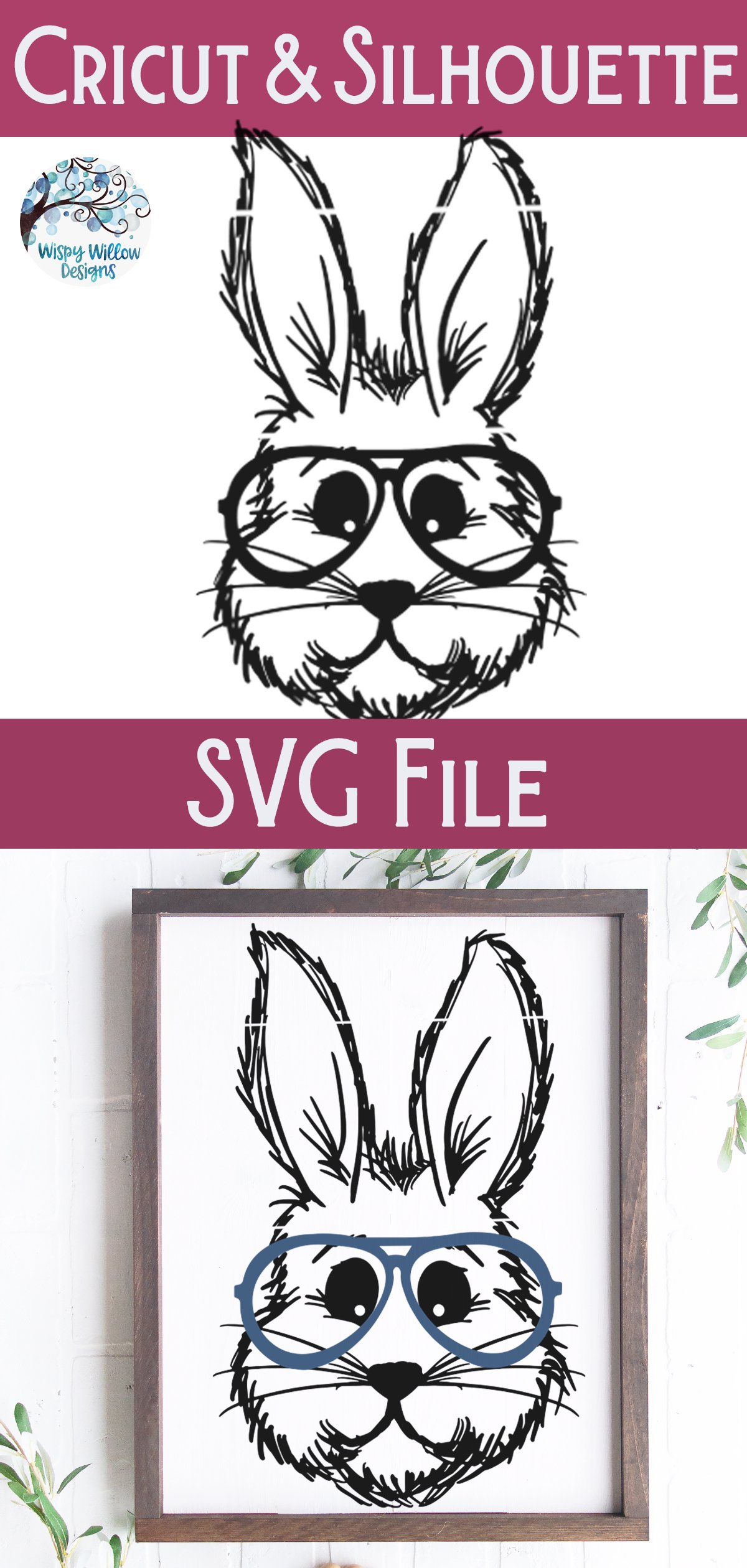 Easter Bunny Rabbit with Glasses SVG (1275766)